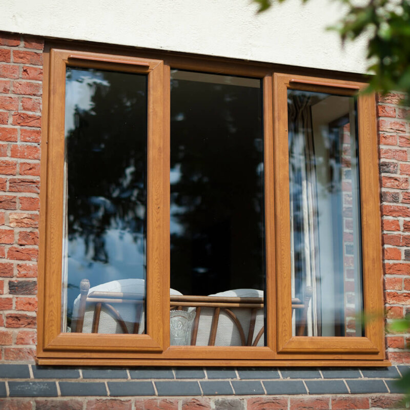 UPVC Windows & Doors in Golden Oak Woodgrain Effect by Eden